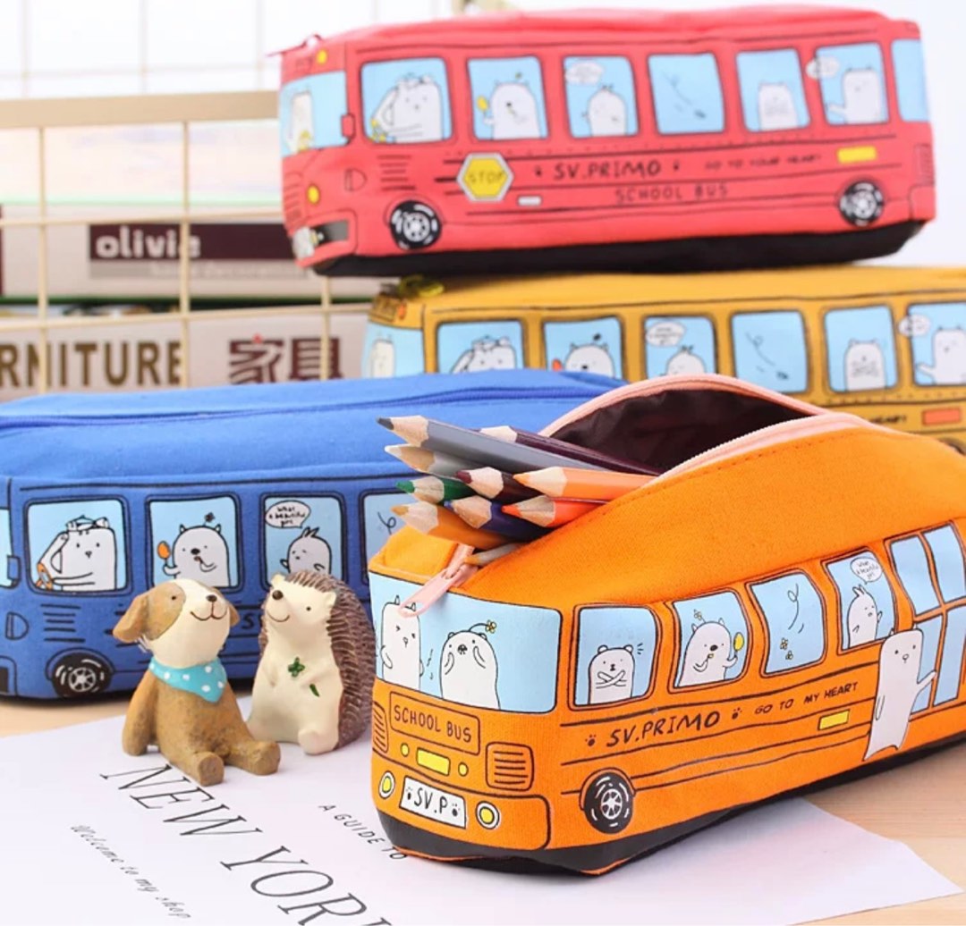 School Bus Pencil Case, Hobbies & Toys, Stationery & Craft, Stationery ...