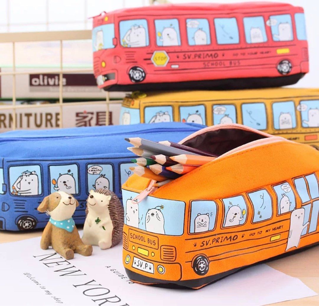 School Bus Pencil Case, Hobbies & Toys, Stationery & Craft, Stationery ...