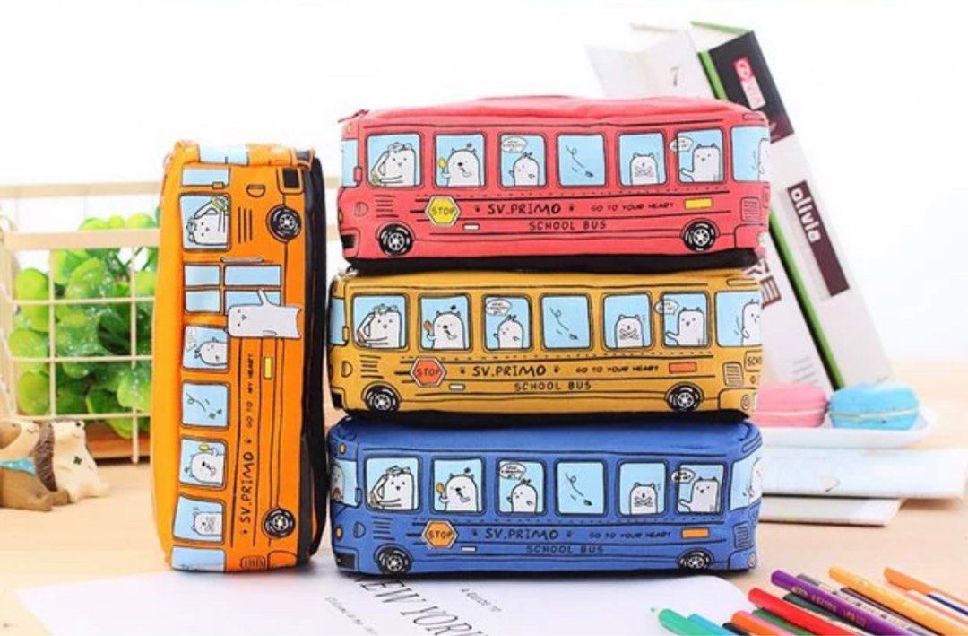 School Bus Pencil Case, Hobbies & Toys, Stationery & Craft, Stationery ...