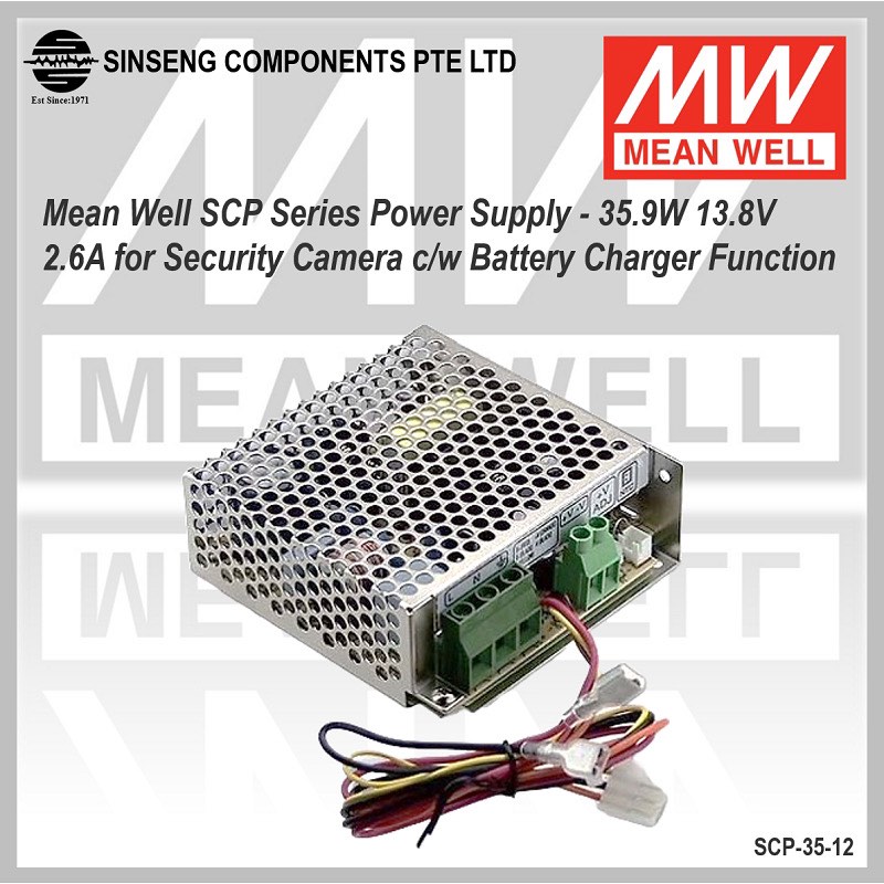 SCP-35-12 Mean Well Power Supply - 35.9W 13.8V 2.6A for Security Camera ...