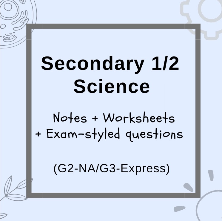 Sec 1 + Sec 2 Science Topical Notes + Worksheets + Exam Questions (Soft ...