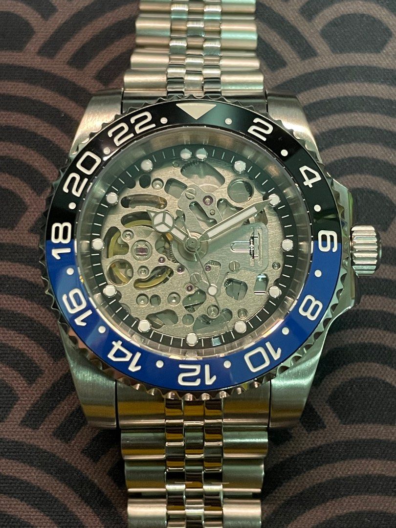 Seiko Custom Mod “GMT Master II Skeleton Batman” 40mm case, Luxury ...