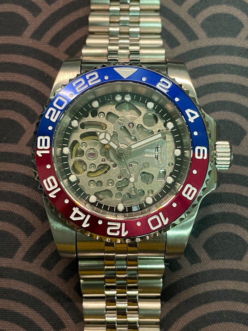 Seiko Custom Mod “GMT Master II Skeleton Pepsi” 40mm case, Men's ...