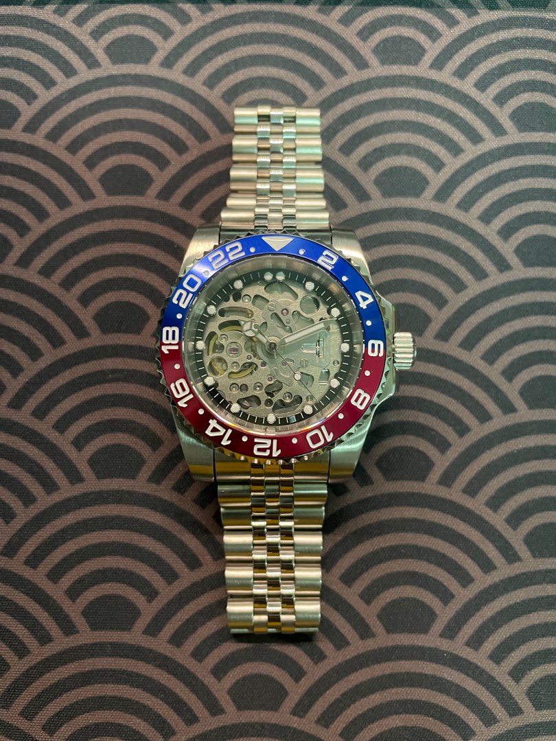 Seiko Custom Mod “GMT Master II Skeleton Pepsi” 40mm case, Men's ...