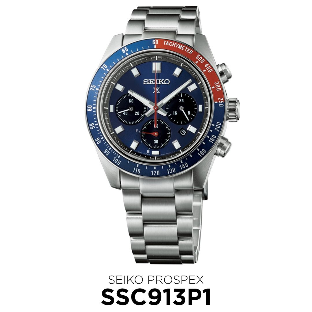 Seiko Prospex Pepsi Speedtimer Chronograph Watch SSC913 SSC913P1 ...