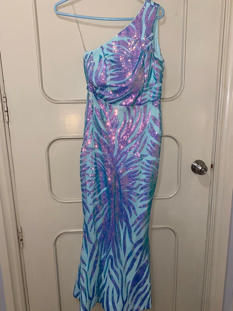 Pastel Sequin Gown, Women's Fashion, Dresses & Sets, Evening dresses ...