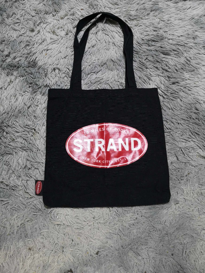 Strand Black Printed Tote Bag, Women's Fashion, Bags & Wallets, Tote ...