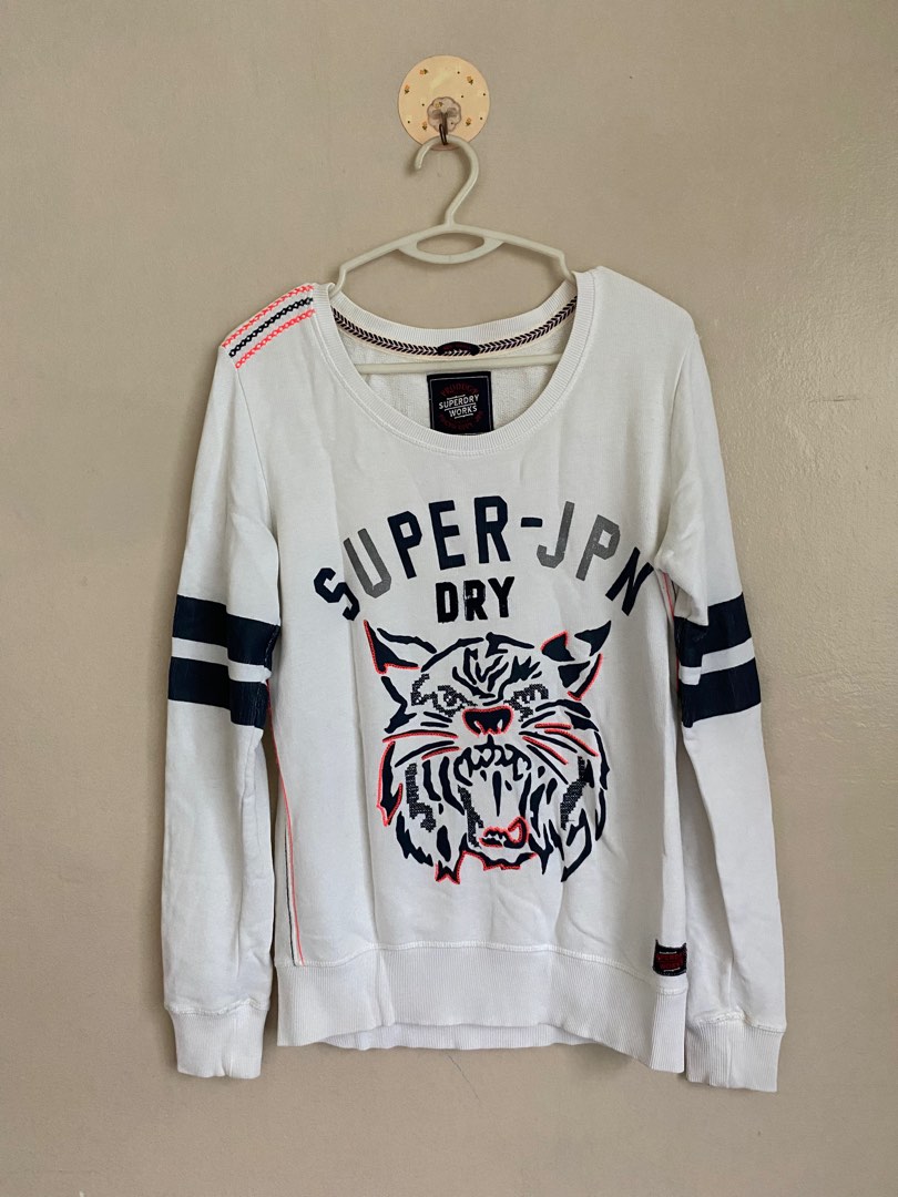 Superdry Japan long sleeve white #sweldona, Women's Fashion, Coats ...