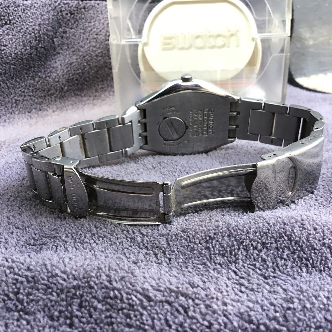 Swatch Irony Stainless Steel, Fesyen Pria, Jam Tangan di Carousell
