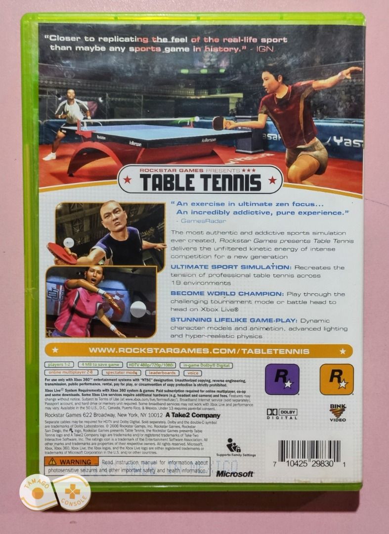 Table Tennis - [XBOX 360 Game] [NTSC / ENGLISH Language] [Complete in ...