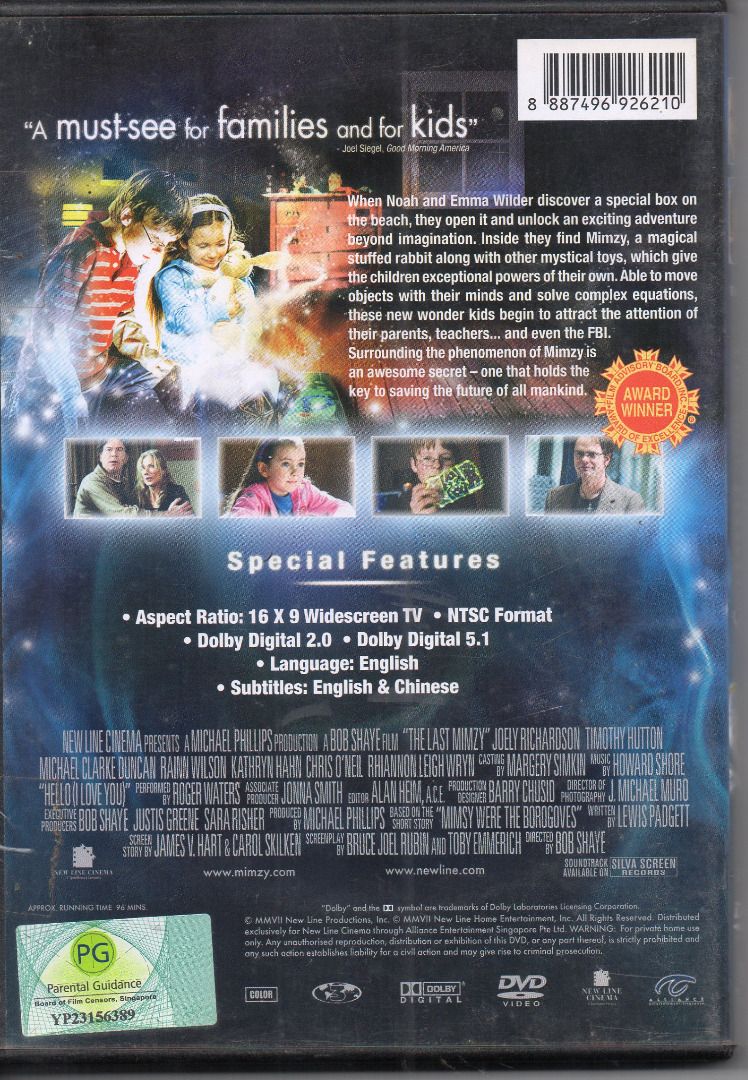 The Last Mimzy ***original dvd***, Hobbies & Toys, Music & Media, CDs & DVDs on Carousell