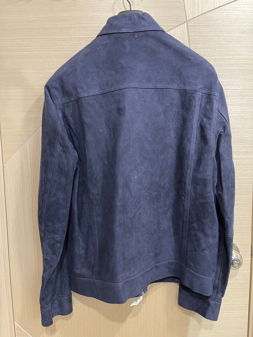 Theory Jamie suede leather jacket size L, 男裝, 外套及戶外衣服 - Carousell
