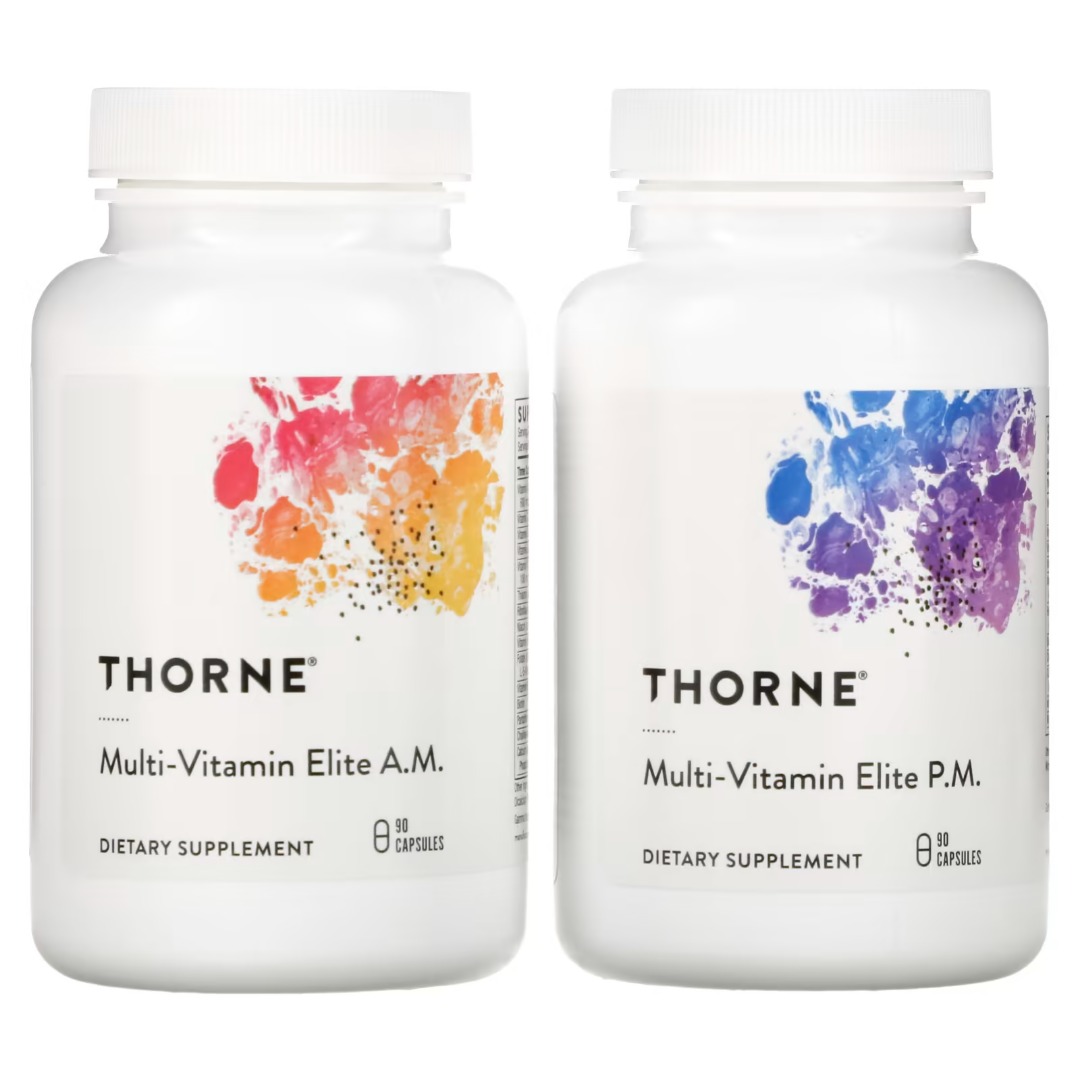 Thorne, Multi-Vitamin Elite, A.M. & P.M., 2 Bottles, 90 Capsules Each, Health & Nutrition ...