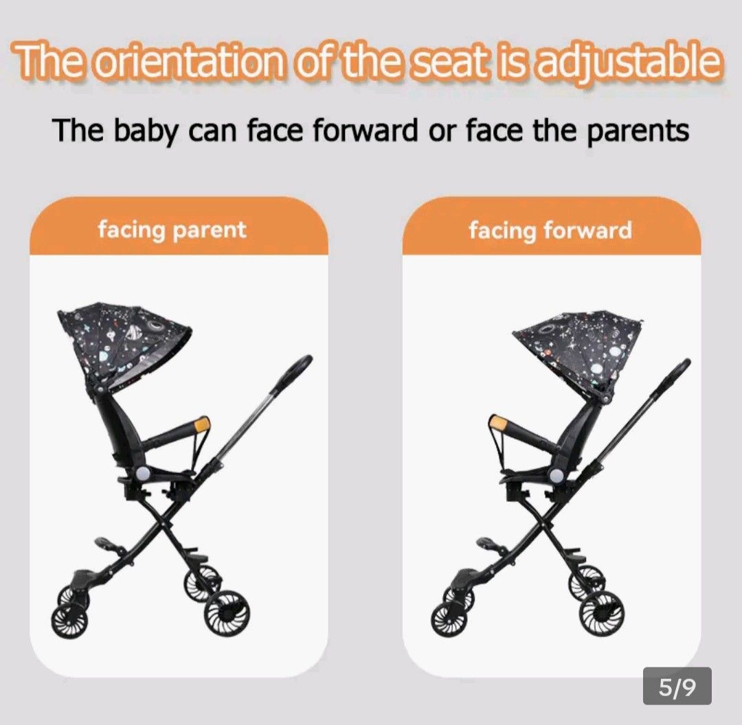 Topborn Baby Stroller, Foldable, Lightweight, Two-way, Can sit or Lie ...