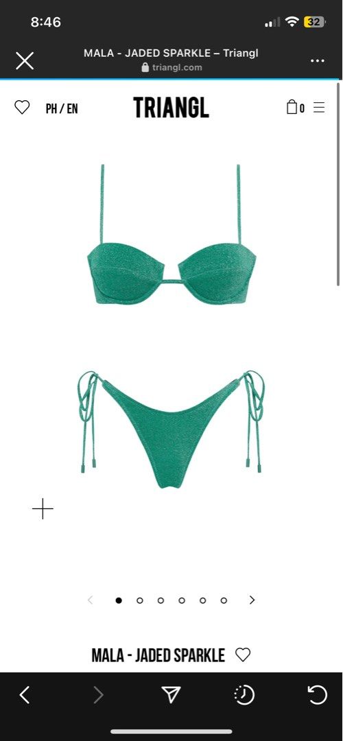 Triangl Mala Jaded Sparkle, Women's Fashion, Swimwear, Bikinis ...