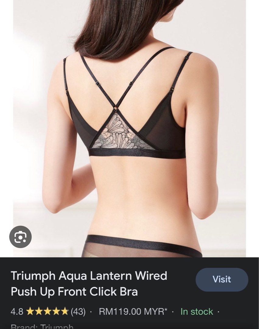Triumph Aqua Lantern Wired Push Up Front Click Bra, Women's Fashion, New Undergarments ...