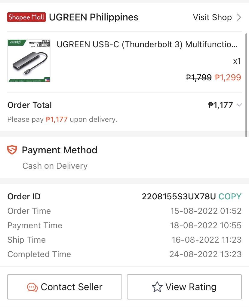 UGREEN USB-C (Thunderbolt 3) Multifunction Hub (HDMI + 3 * USB 3.0 + PD Port) - PH, Computers ...