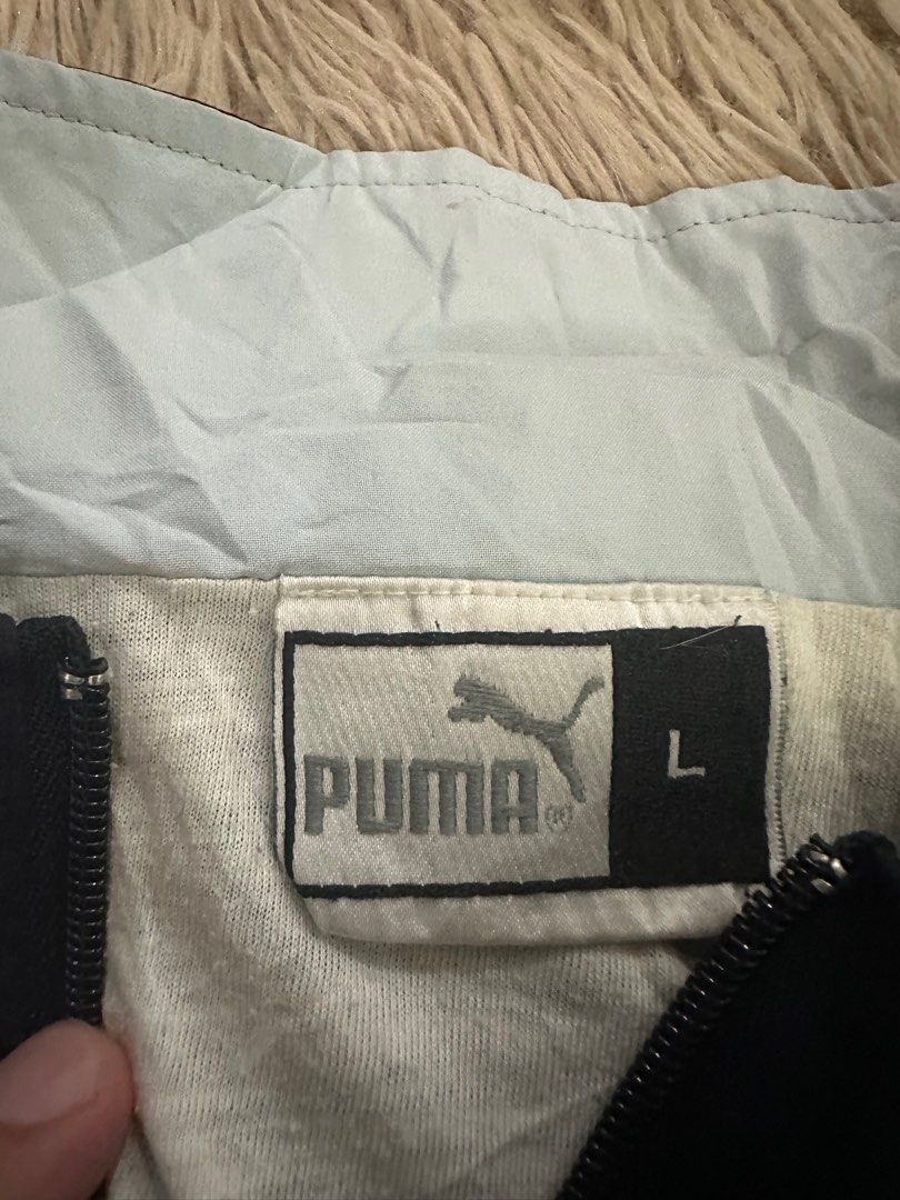 Vintage 90s Puma Black&White Full Zip Windbreaker, Men's Fashion, Activewear on Carousell