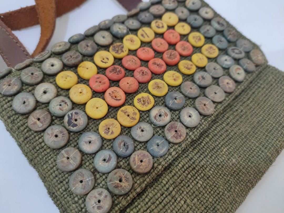Vintage Handmade in the Philippines Buttons Crossbody Purse Bag ...