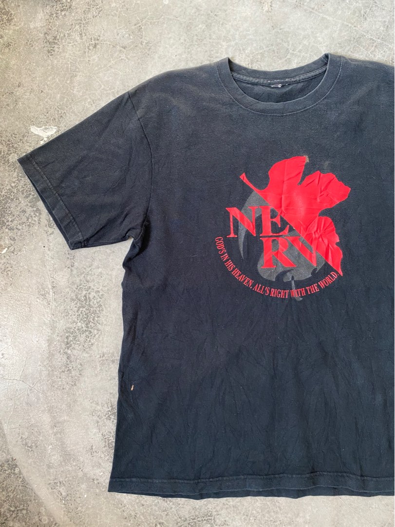 Vintage Neon Genesis Evangelion NERV, Men's Fashion, Tops & Sets ...