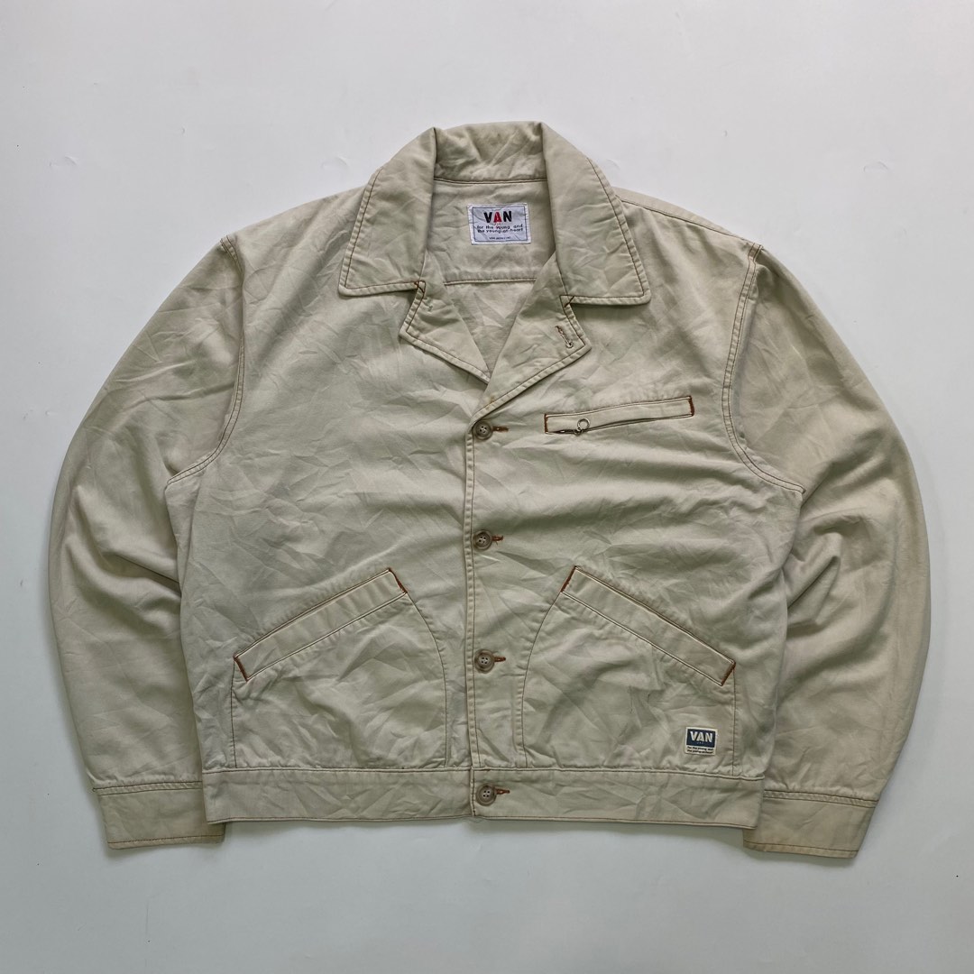 Vintage VAN Days 3 Pockets Work Jacket(Cropped & Boxy Fit), Men's ...