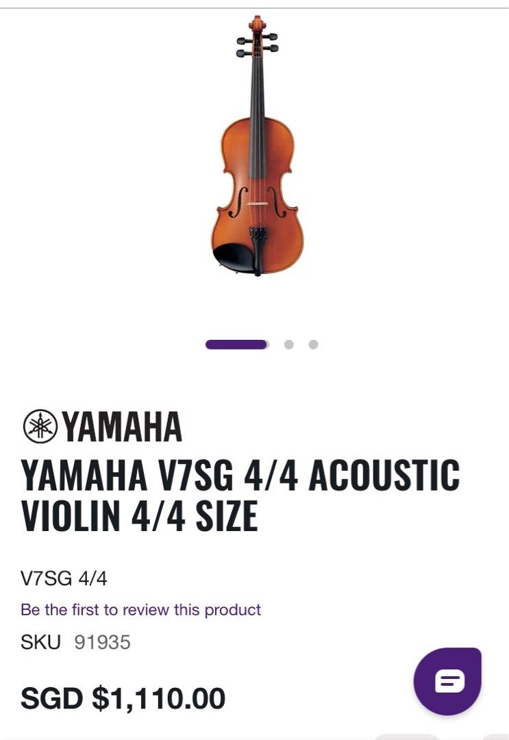 Violin 4/4 Yamaha, Hobbies & Toys, Music & Media, Musical Instruments ...