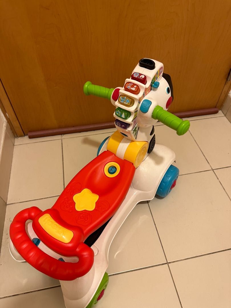 Vtech baby 3 in 1 zebra scooter for 18-36 month, Babies & Kids, Infant ...