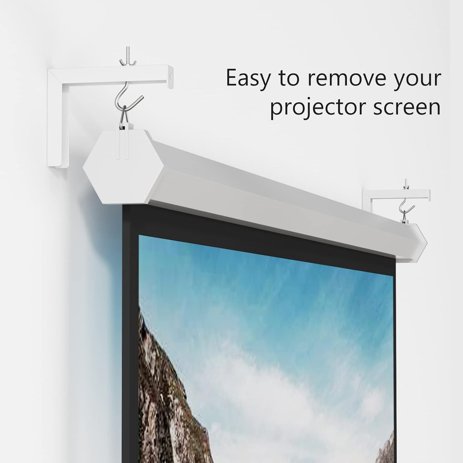 WALI Universal Projector Screen Ceiling Mount, Wall Hanging Mount L ...