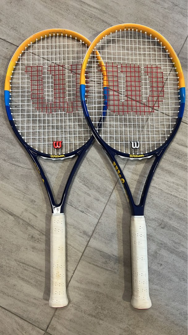 Wilson Profile Adult Recreational Tennis Racket - Blue/Orange, Sports ...