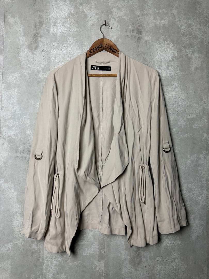 Zara - Beige String Jacket, Women's Fashion, Coats, Jackets and ...