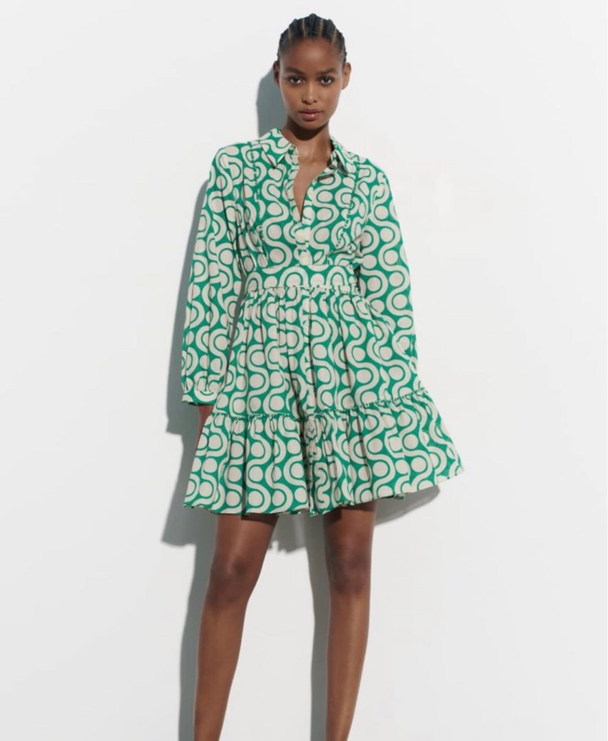 Zara Printed Dress, Women's Fashion, Dresses & Sets, Dresses on Carousell