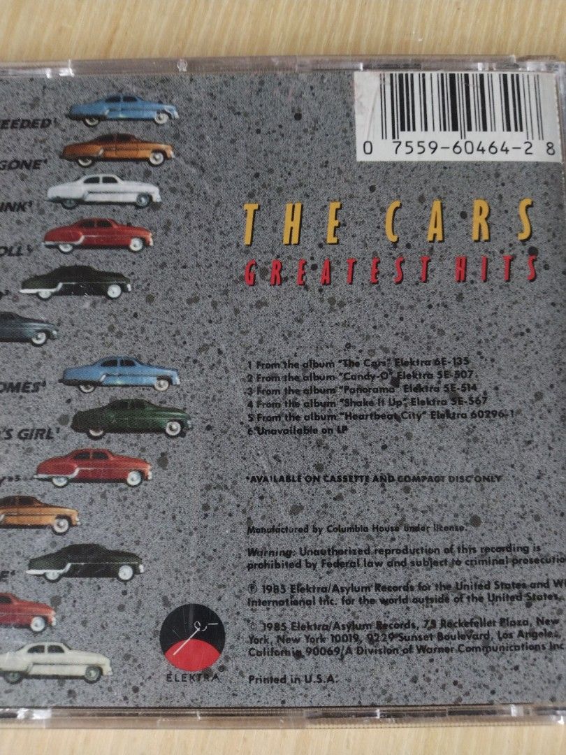 101023 The CARS, Greatest Hits ,Made in Japan, 興趣及遊戲, 音樂、樂器 & 配件, 音樂與媒體 ...