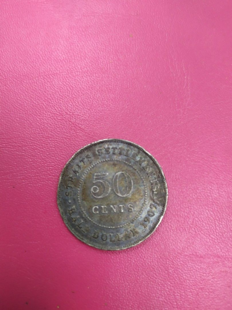 1907 Straits Settlements 50 Cents Silver Coin #1, Hobbies & Toys ...
