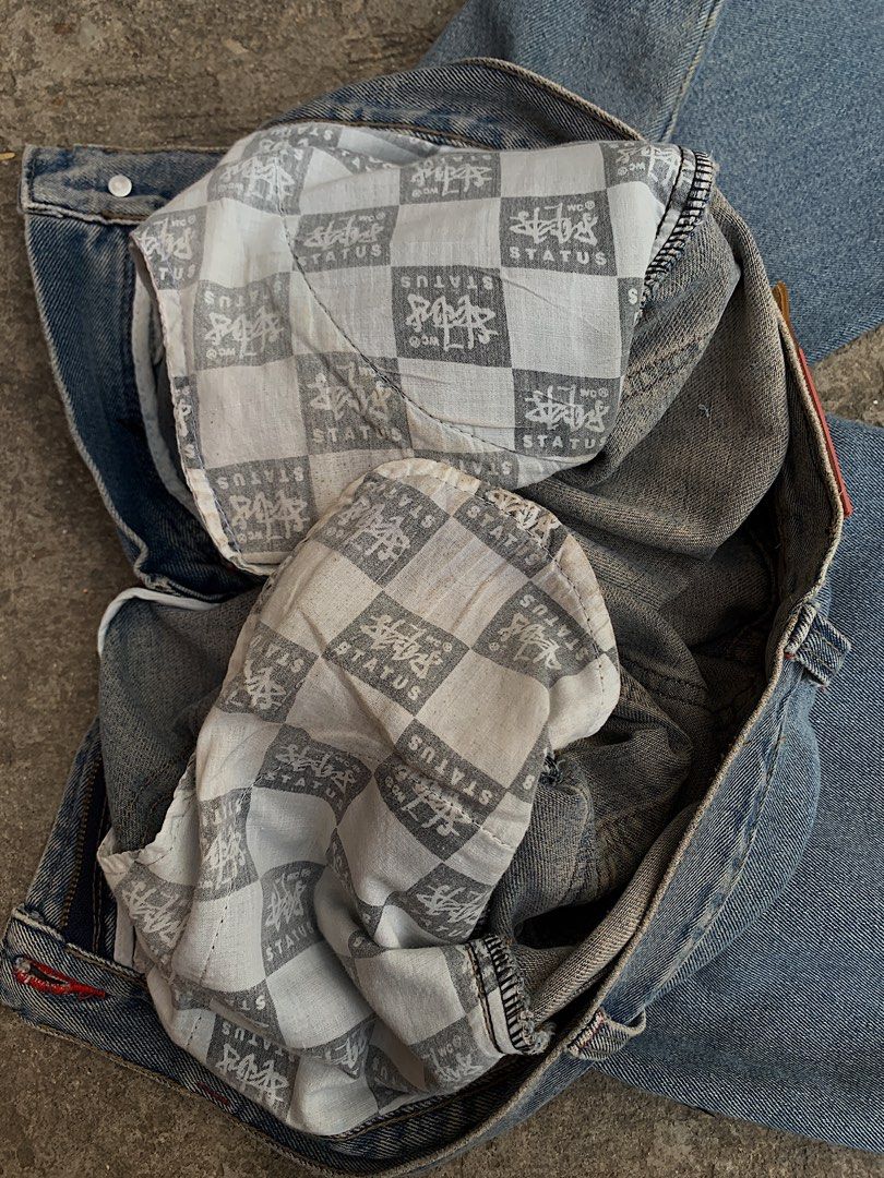 2000’s Status Jeans Wear Baggy Double Knee, Men's Fashion, Bottoms ...