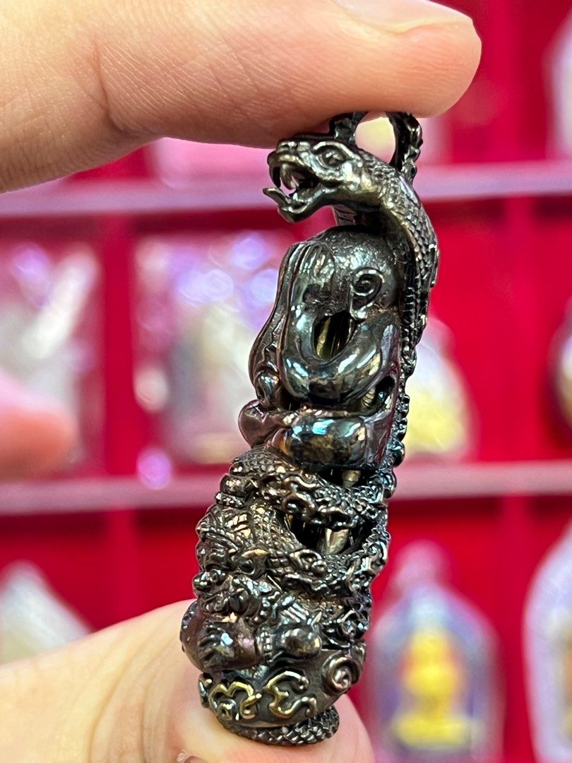 3-in-1 Pra Pidta & Rahu & Naga Old Metals & 1 Handwritten Takrut LP ...