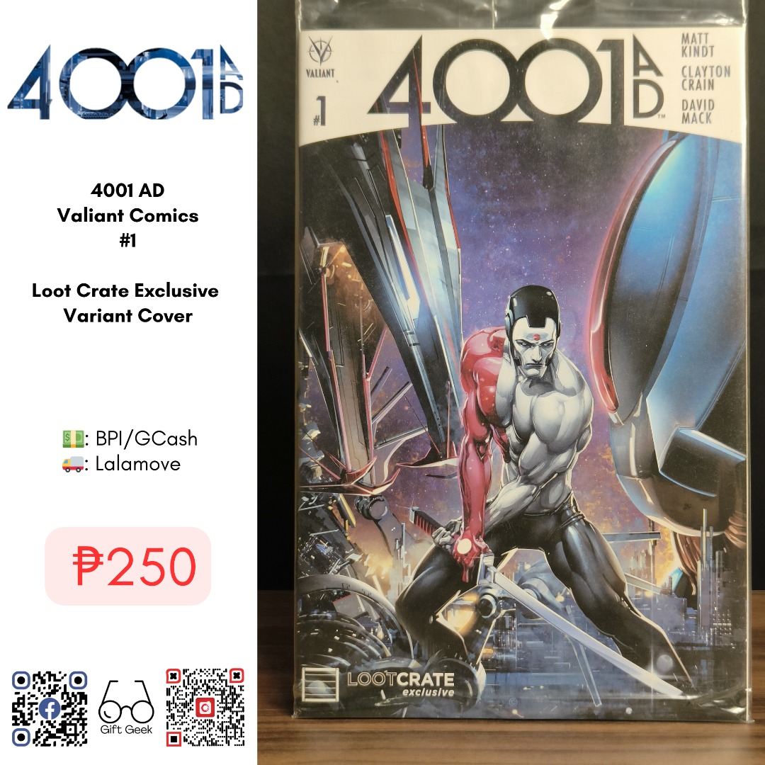 4001 AD Valiant Comics #1 Loot Crate Exclusive Variant Cover Comic ...