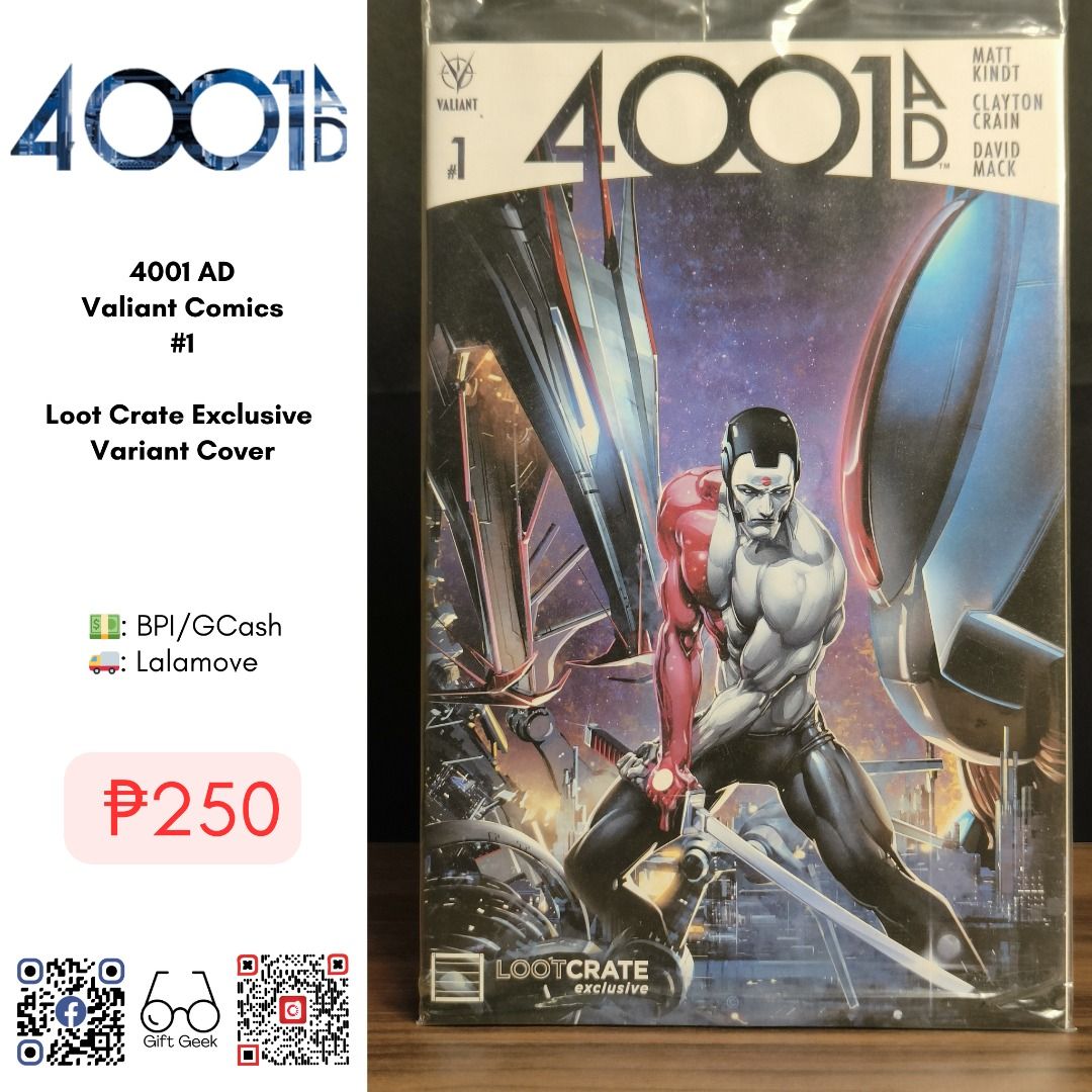 4001 AD Valiant Comics #1 Loot Crate Exclusive Variant Cover Comic ...