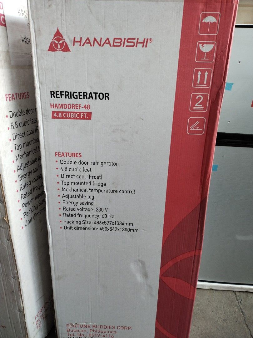 4.8cu.ft Hanabishi Refrigerator HAMDDREF-4.8, TV & Home Appliances ...