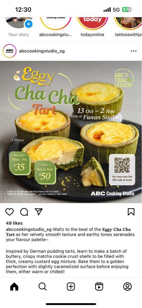 ABC cooking studio trial, Food & Drinks, Homemade Bakes on Carousell