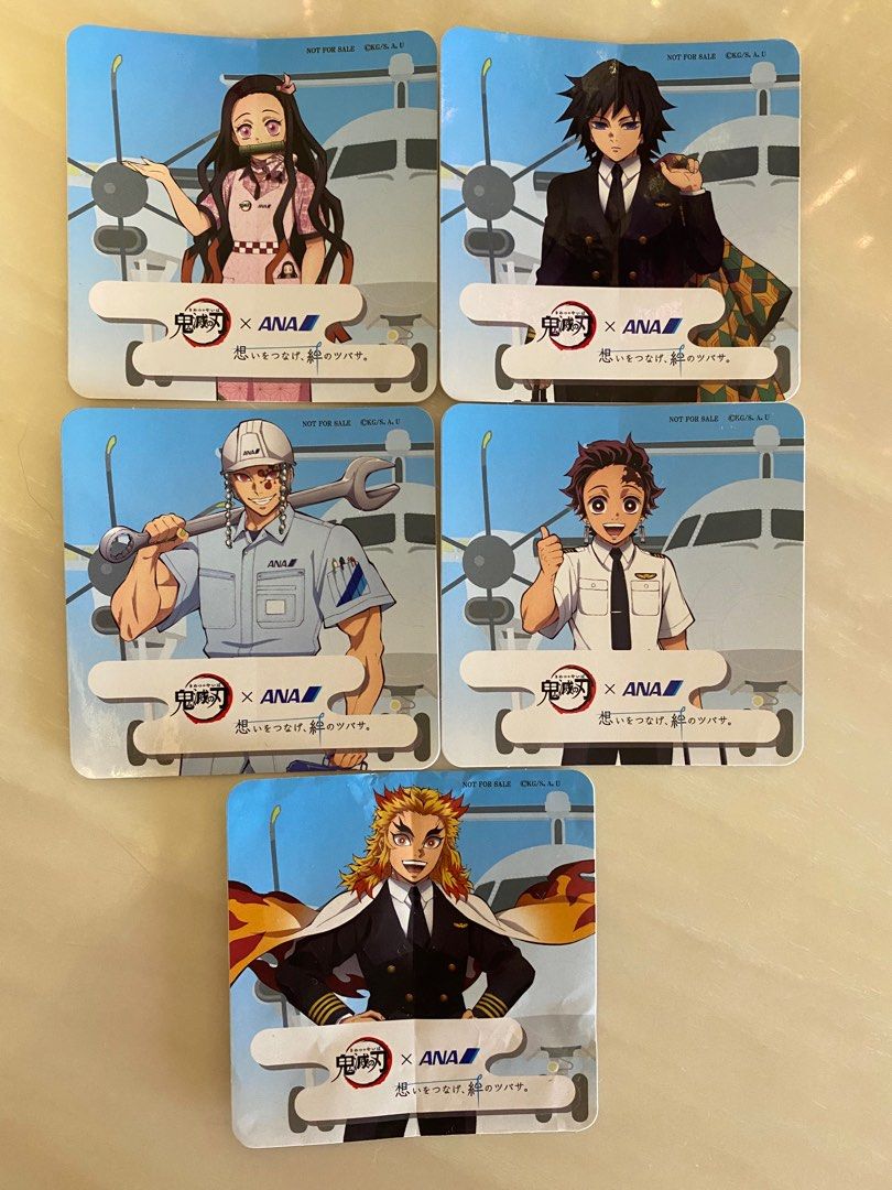 ANA 鬼滅之刃 Stickers 貼紙, 興趣及遊戲, 收藏品及紀念品, 古董收藏 - Carousell