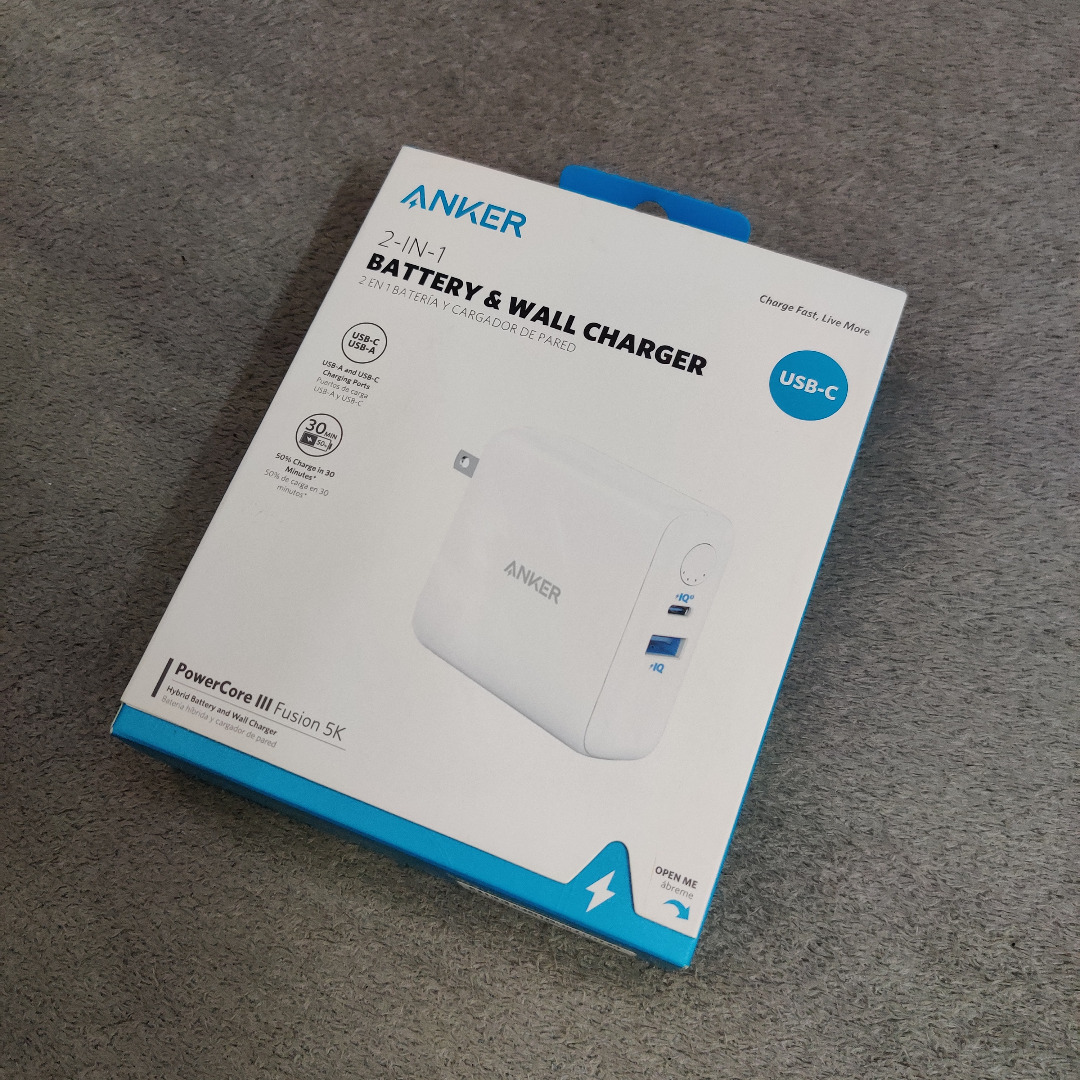 Anker Powercore III Fusion 5K 2-in-1 Powerbank and Wall Charger, Mobile ...