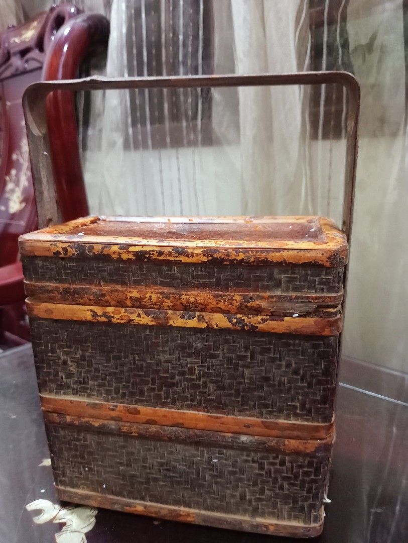 antique Chinese old bamboo basket tiffin, Hobbies & Toys, Collectibles ...