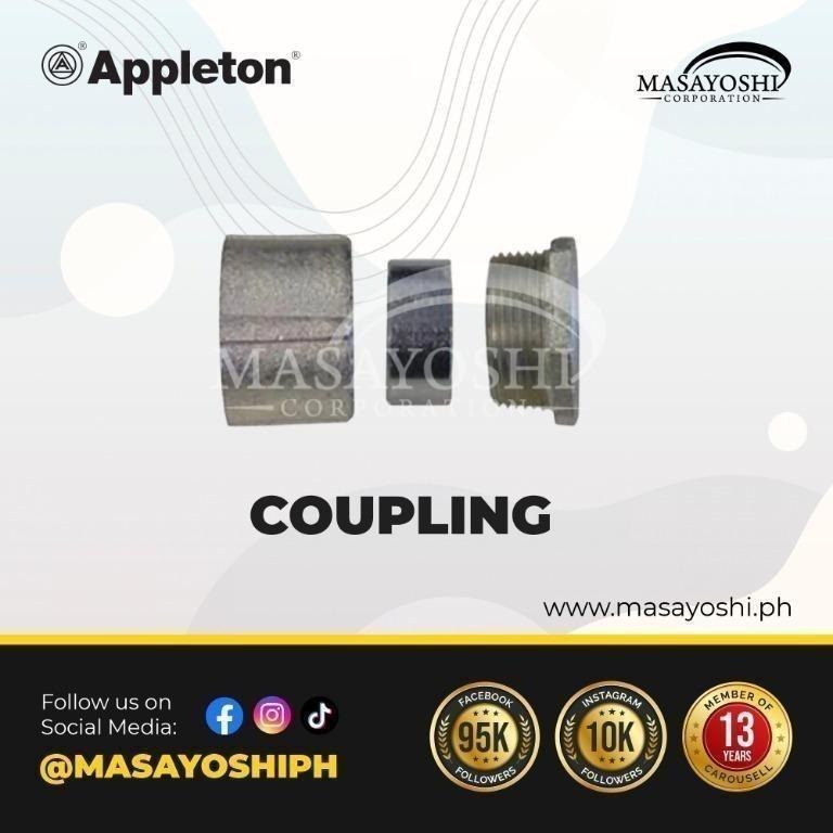 Appleton Rigid Three-Piece Coupling, 1/2", Threaded, Malleable | Model ...