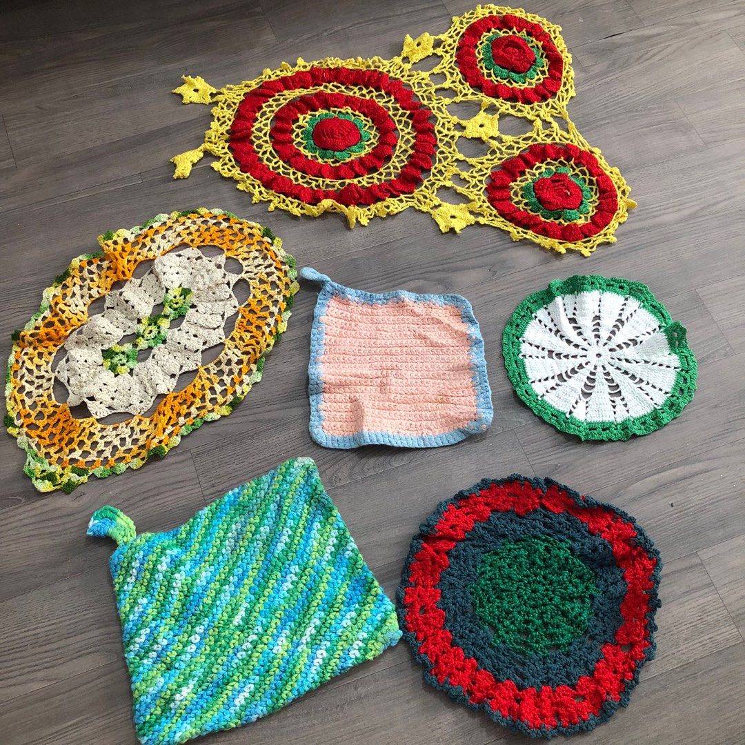 Asst crochet items, Furniture & Home Living, Home Decor, Carpets, Mats ...
