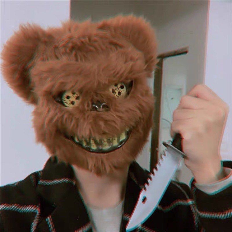[Avail] White Rabbit / Brown Bear Halloween Mask Horror Cosplay Haunted ...