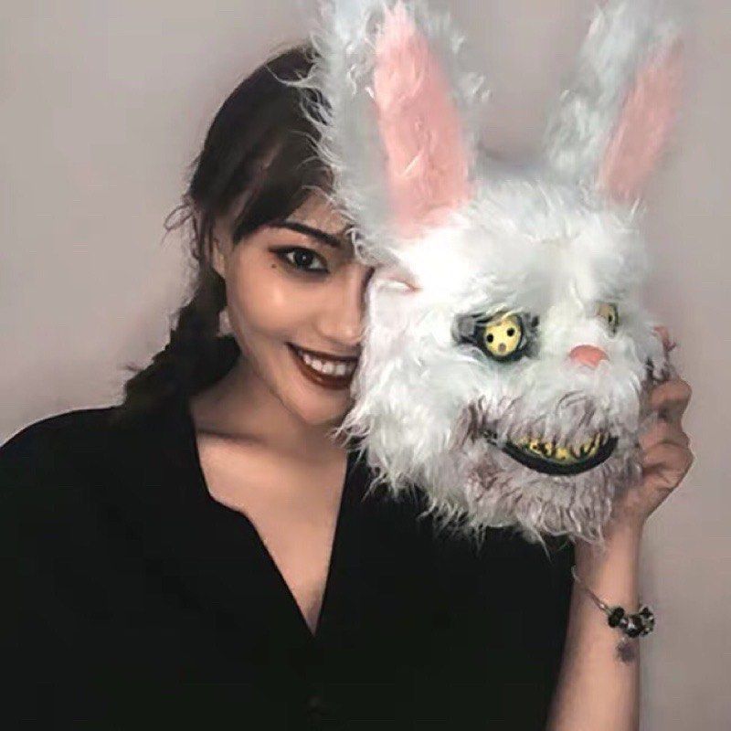 [Avail] White Rabbit / Brown Bear Halloween Mask Horror Cosplay Haunted ...