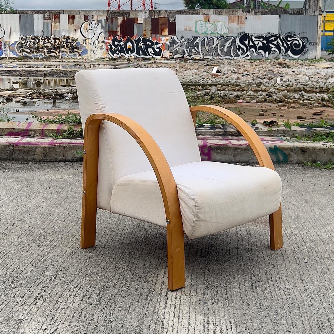 Bentwood fabric arm chair, Furniture & Home Living, Furniture, Chairs ...