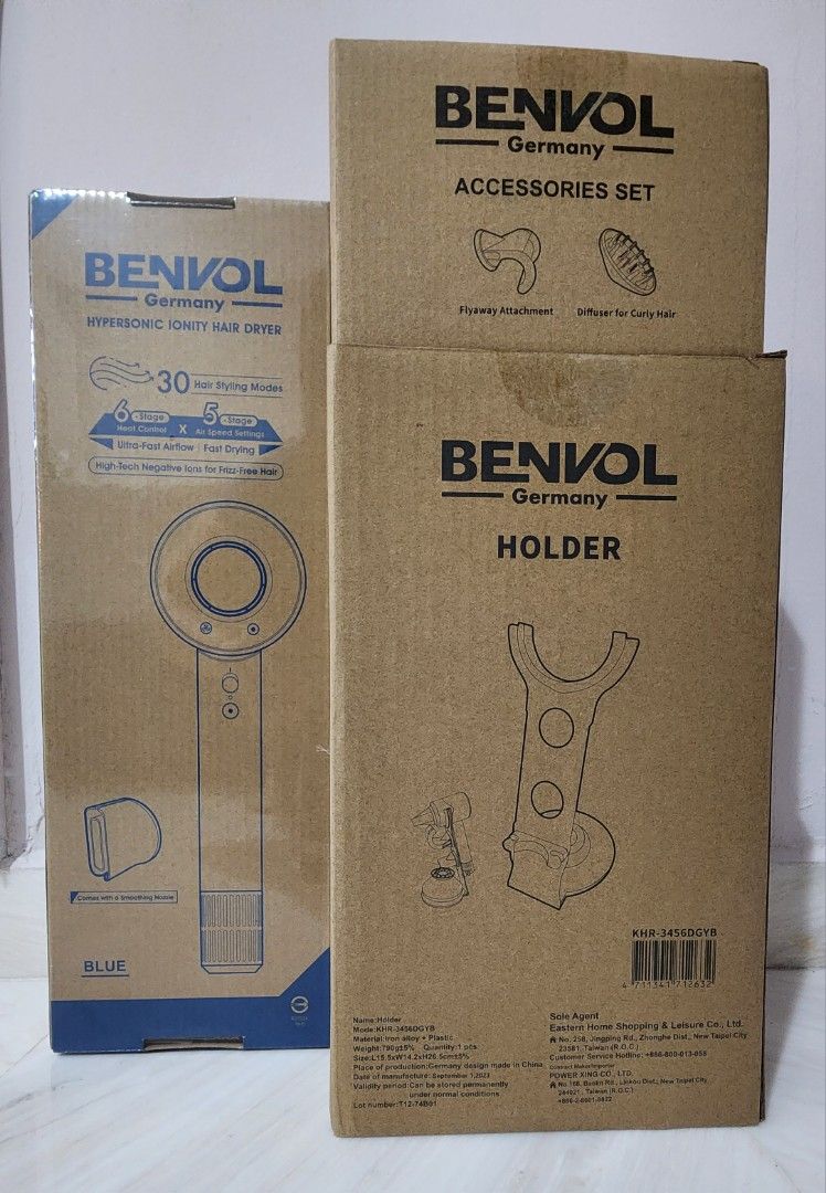 Benvol hypersonic ionity hair dryer (blue), Beauty & Personal Care ...