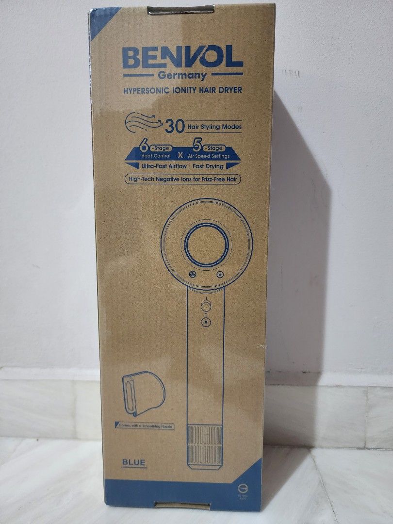 Benvol hypersonic ionity hair dryer (blue), Beauty & Personal Care ...