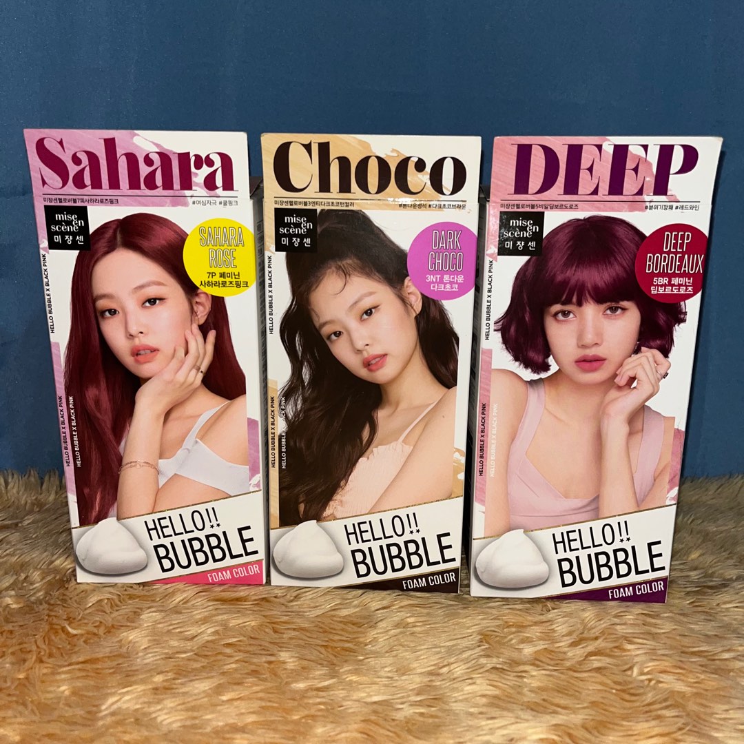 BLACKPINK Jennie Lisa Hello Bubble Mise en Scene Sahara Choco Deep Hair Color Box Packaging Only ...